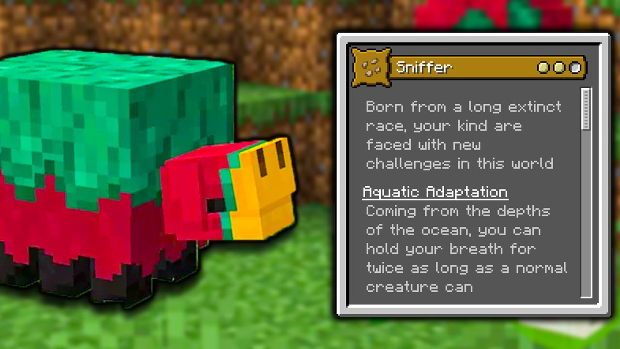 Sniffer Origin Minecraft Origins Mod Custom Origins Youtube