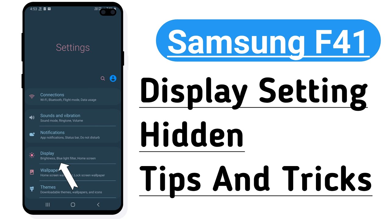 Samsung F41 Display Setting Hidden Tips And Tricks - YouTube