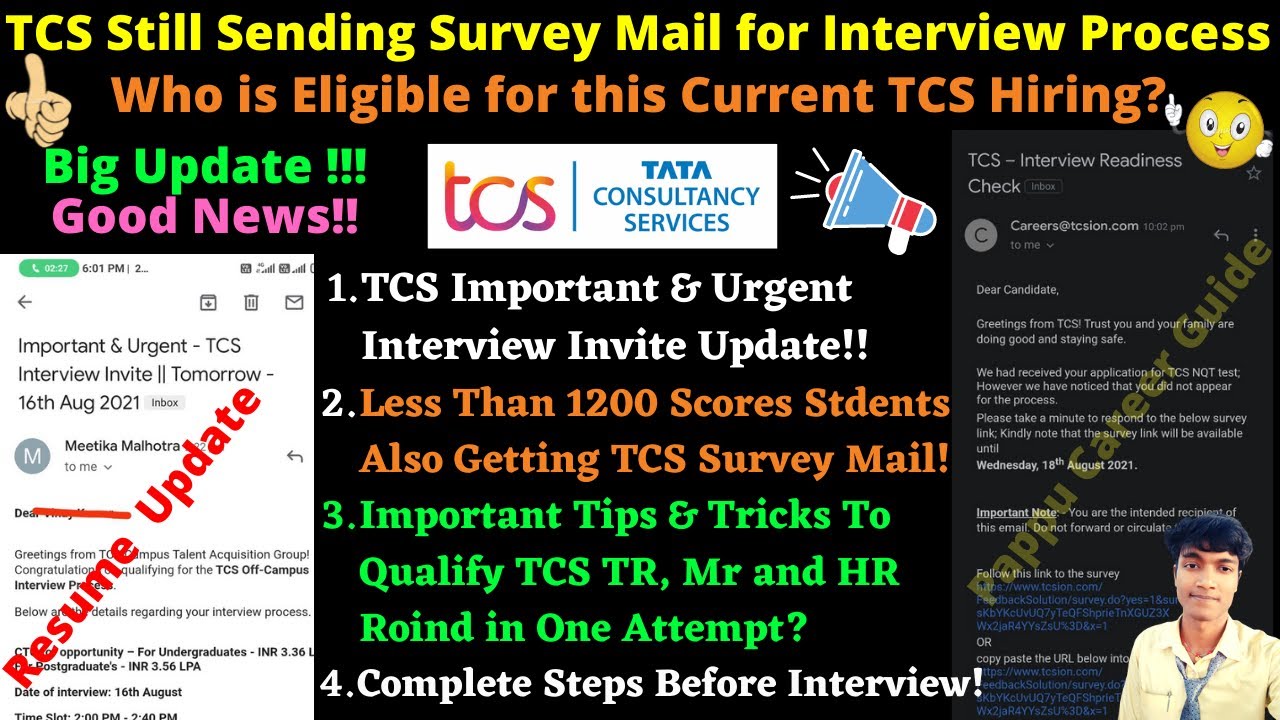 🔴TCS Still Sending Survey Mail for Interview Process!! Who is Eligible ...