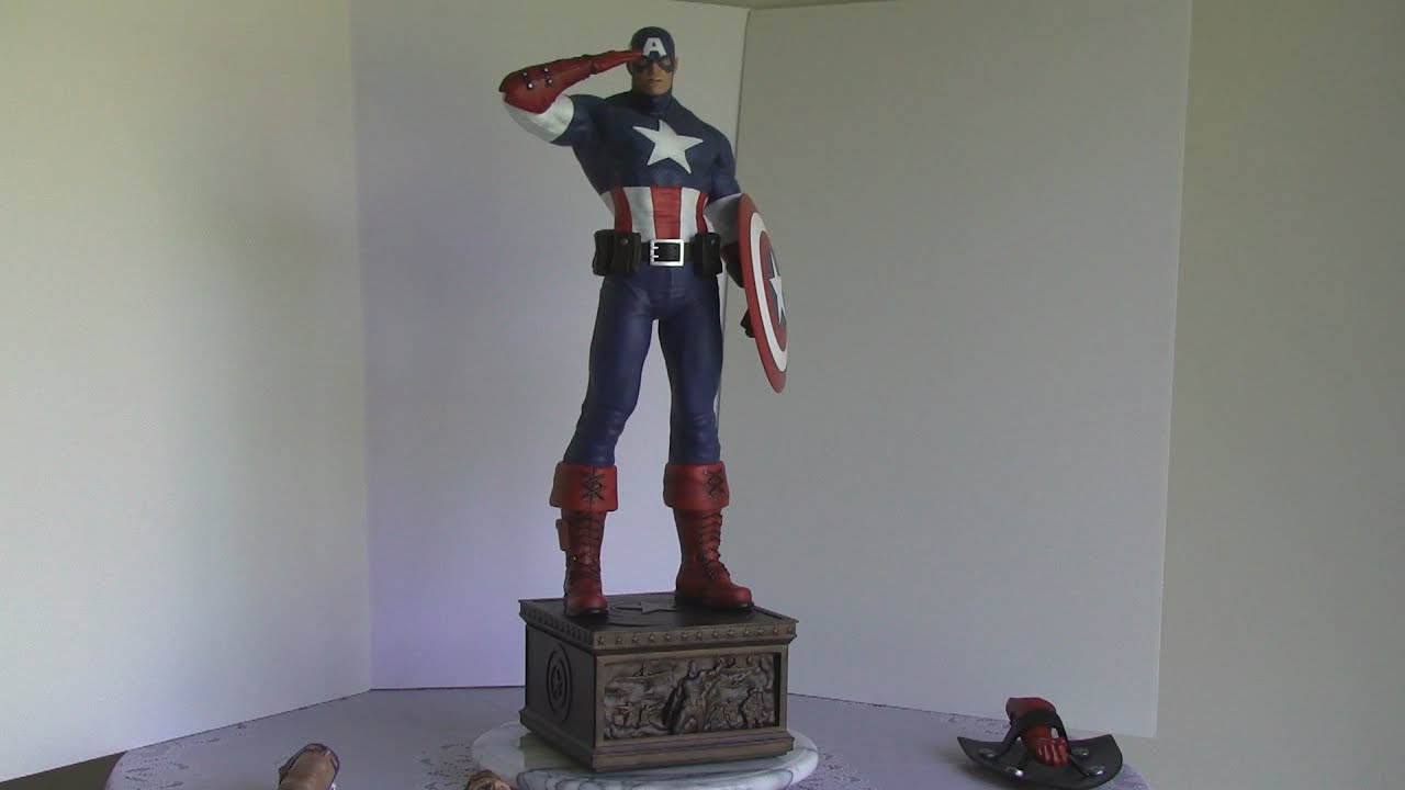 Captain America Sentinel of Liberty statue XM Studios Avengers - YouTube