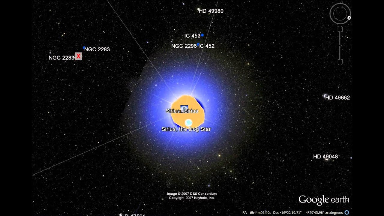 Something strange is happening at Sirius on Google Sky - YouTube