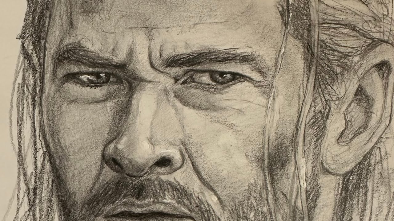 How to draw realistic portrait: with Thor - YouTube
