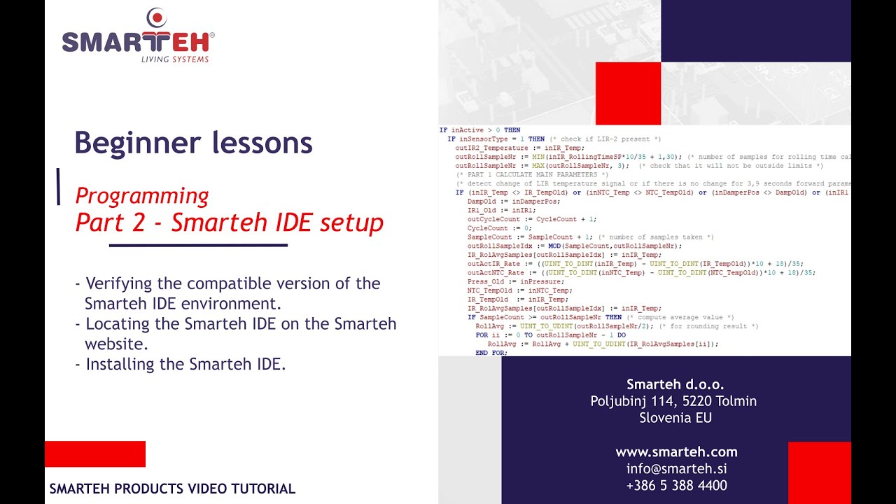 Beginner lessons Part 2 Smarteh IDE setup - YouTube
