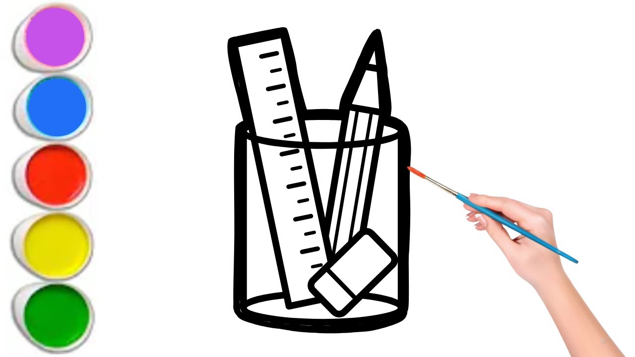 Stationary Supplies Drawing, Painting and Coloring for Kids | Easy ...
