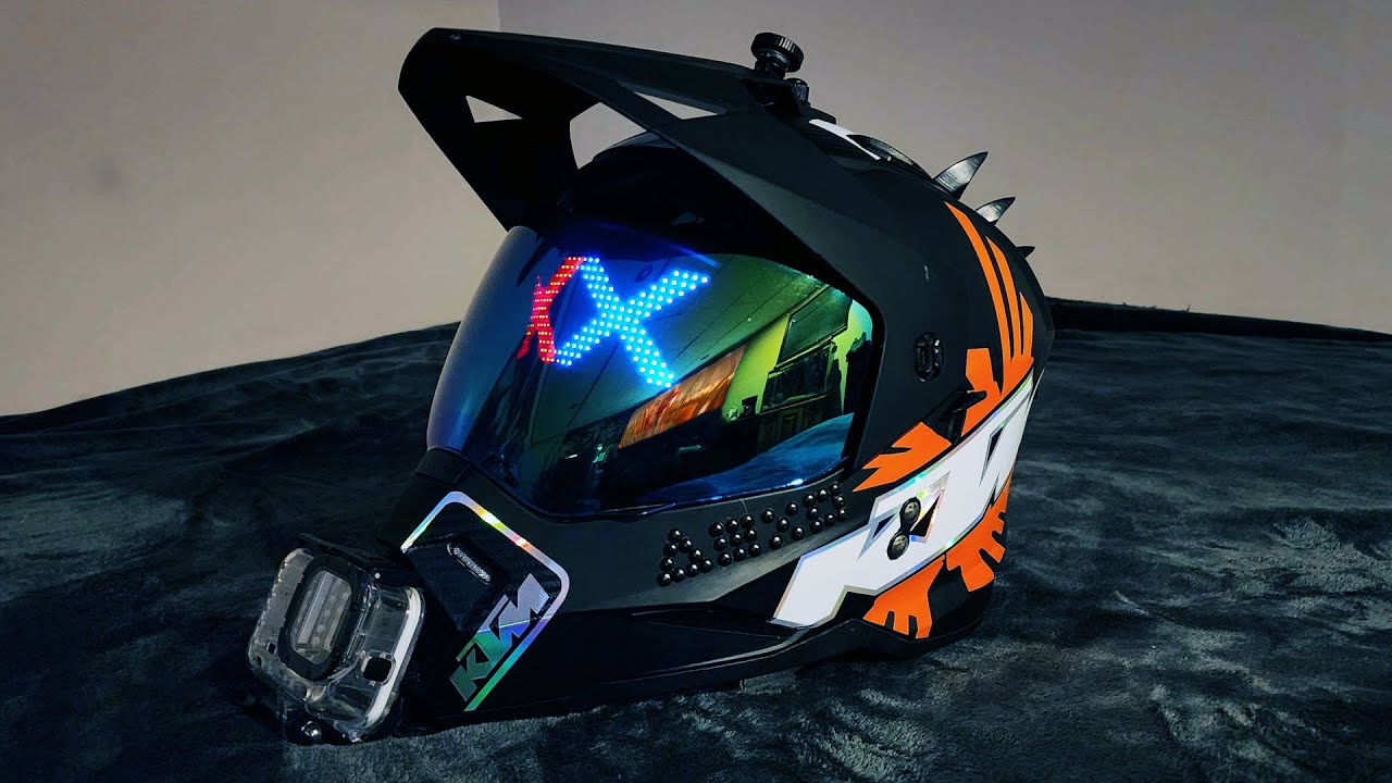LED Helmet mod in visor DIY Simple instructions. Cyberpunk rave type ...