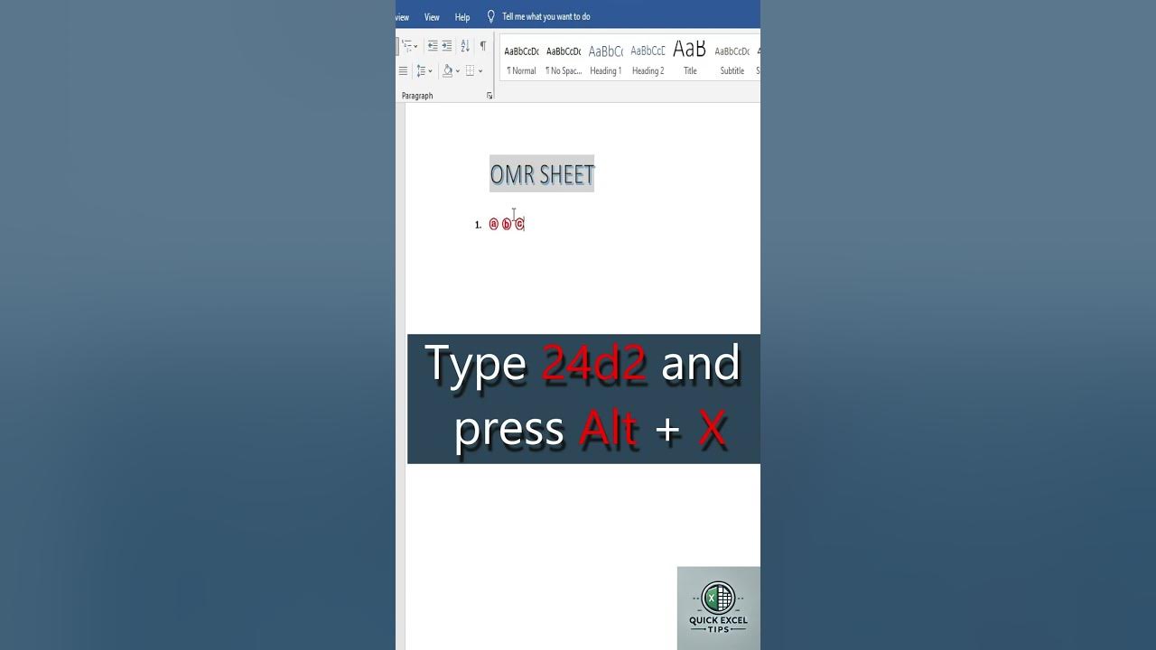 How To Easily Create An Omr Sheet In Ms Wordmswordtips Omrsheet Wordtutorial Createomr