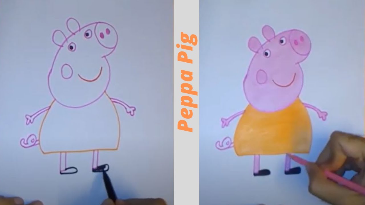How To Draw Peppa Pig | how to draw Peppa pig characters | Peppa Pig ...