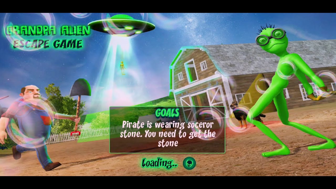 Playing grandpa alien escape game - YouTube