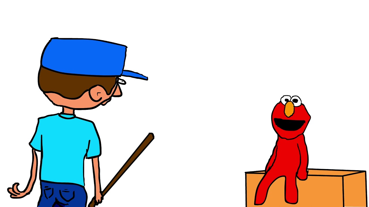 Elmo gets hit by a stick- Animated - YouTube
