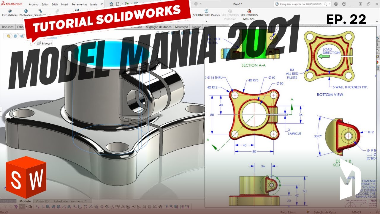 TUTORIAL SOLIDWORKS 2024 - MODEL MANIA 2021 - YouTube