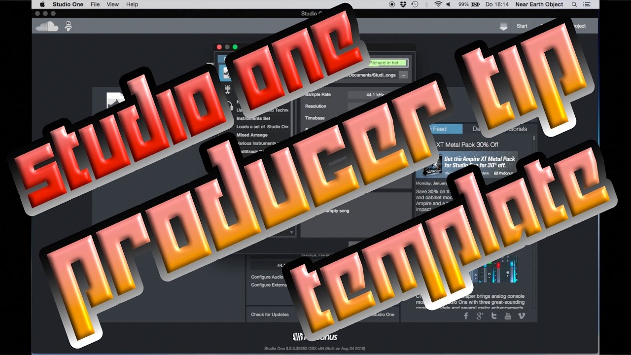 Studio One templates DJ School Utrecht producer tips - YouTube