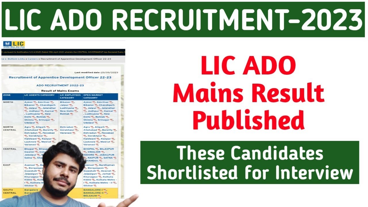LIC ADO 2023 Mains Result||Jobless Family|| - YouTube