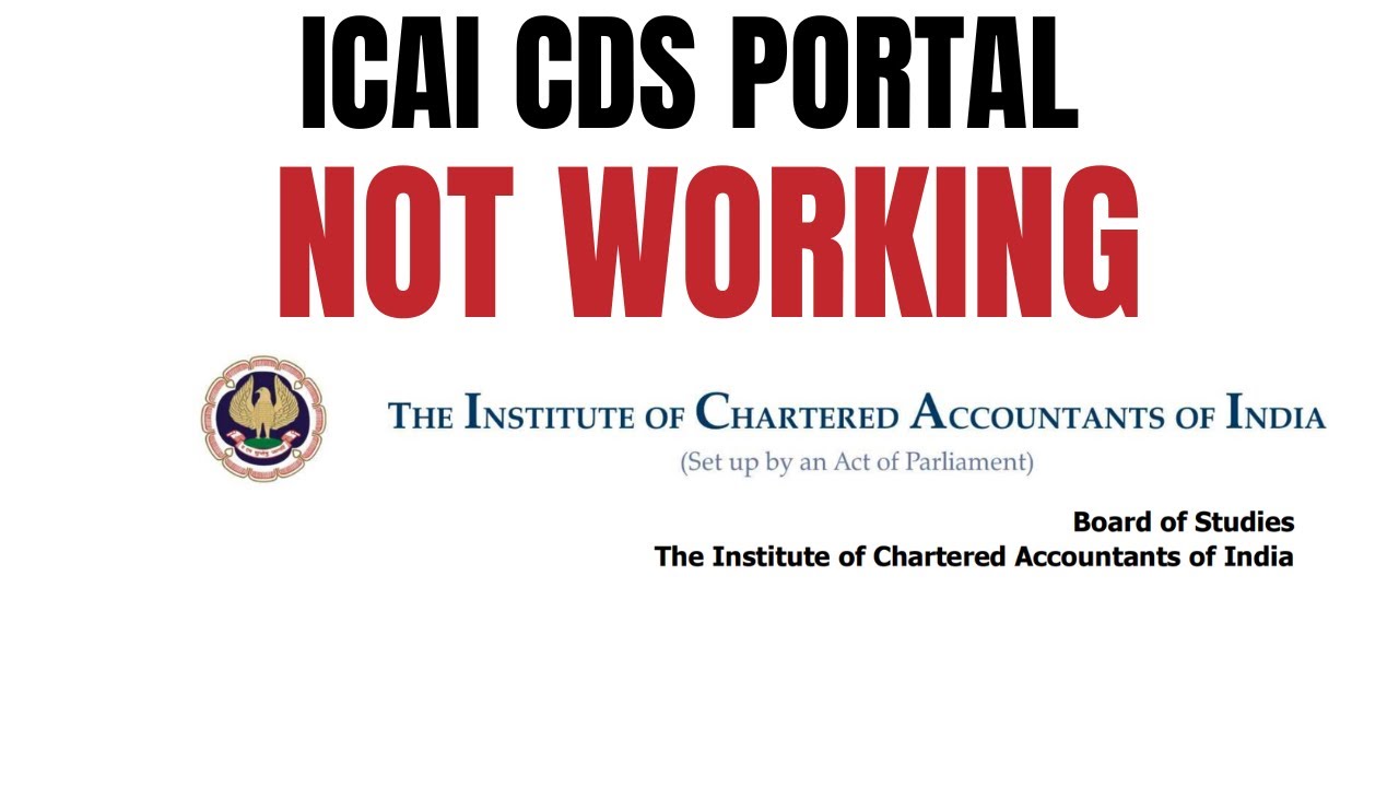ICAI CDS Portal Not working | Solution - YouTube