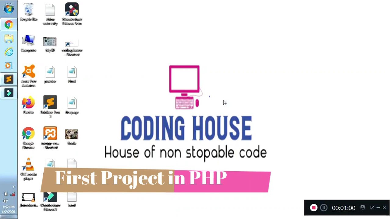 Php First Project Php Echo Statement Youtube