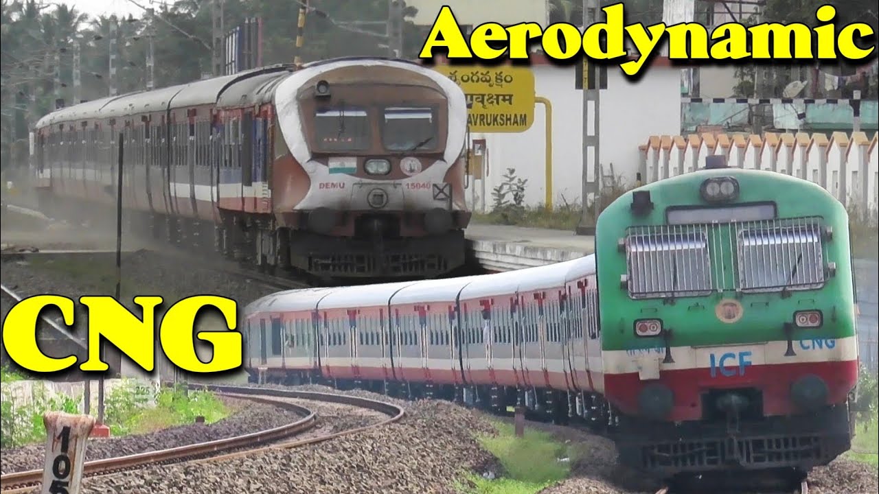 Aerodynamic Bullet Train Passing Through Open Railway Gate|Curved CNG ...
