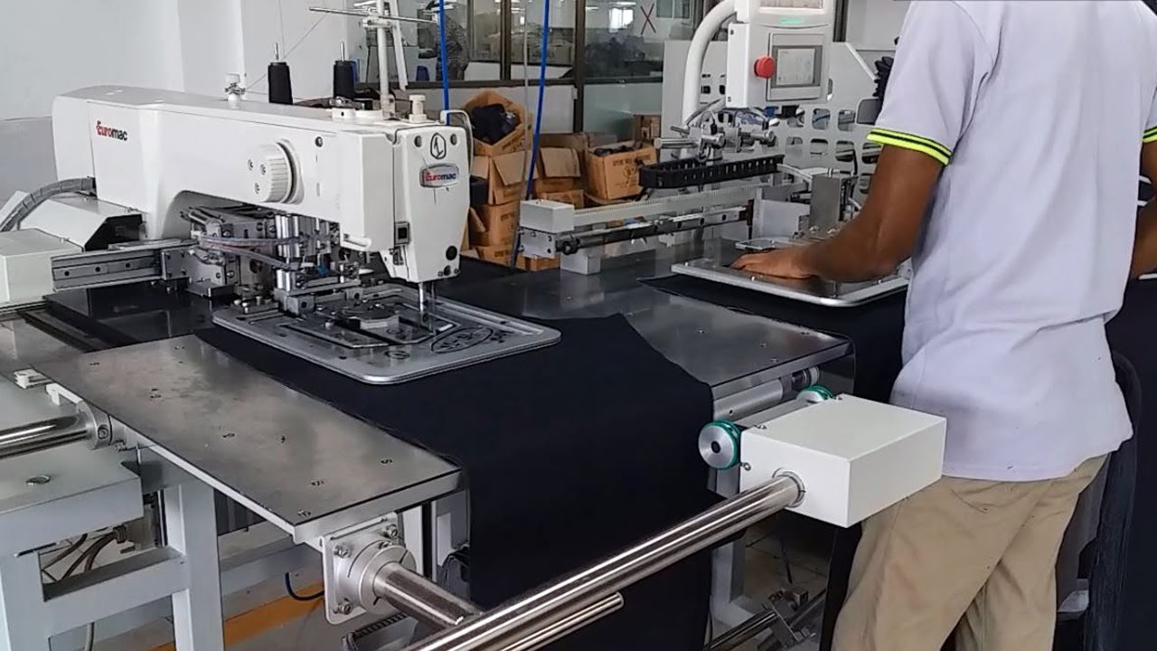 Automatic Back Pocket Sewing of Jeans without Mark// Garments ...