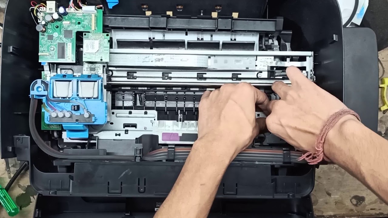 Hp Ink tank printer Strange noise head stuck repair fix - YouTube