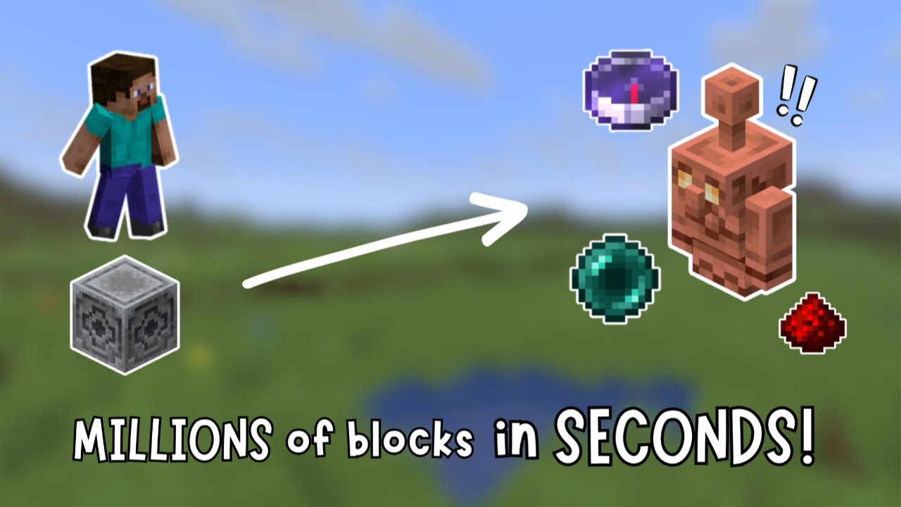 The BEST Transportation in Minecraft | Copper Golem Wireless Redstone ...