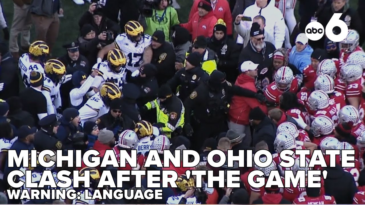 Ohio State and Michigan postgame erupts into chaos (Warning: Language ...