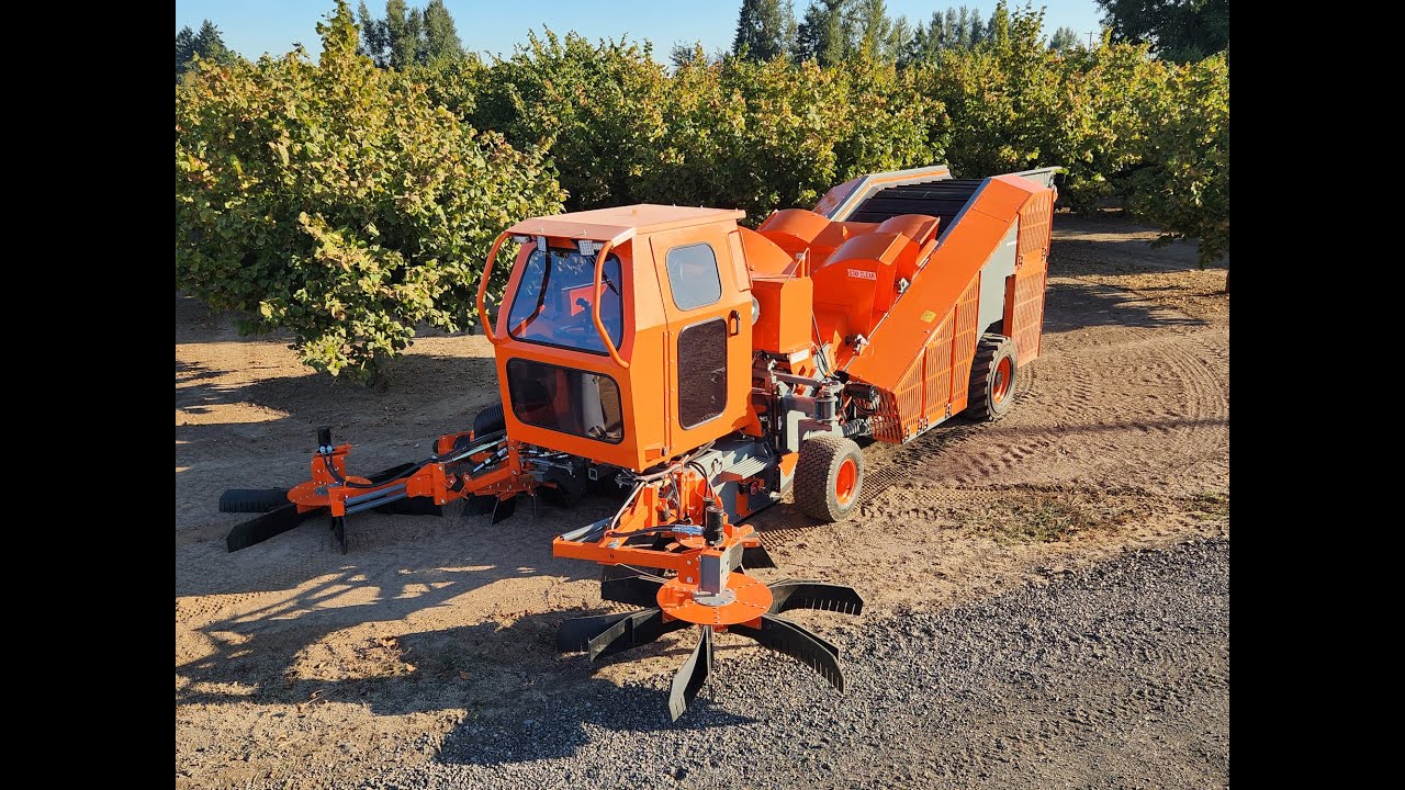 Wiesner Metal Fab Self Propelled\Single Pass Hazelnut Harvester - YouTube