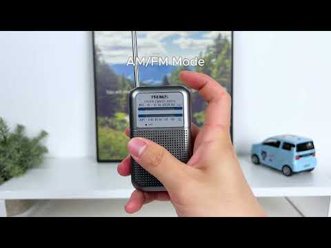 PRUNUS DE333: Pocket AM/FM radio, mini transistor, great reception, tuning knob, AAA battery