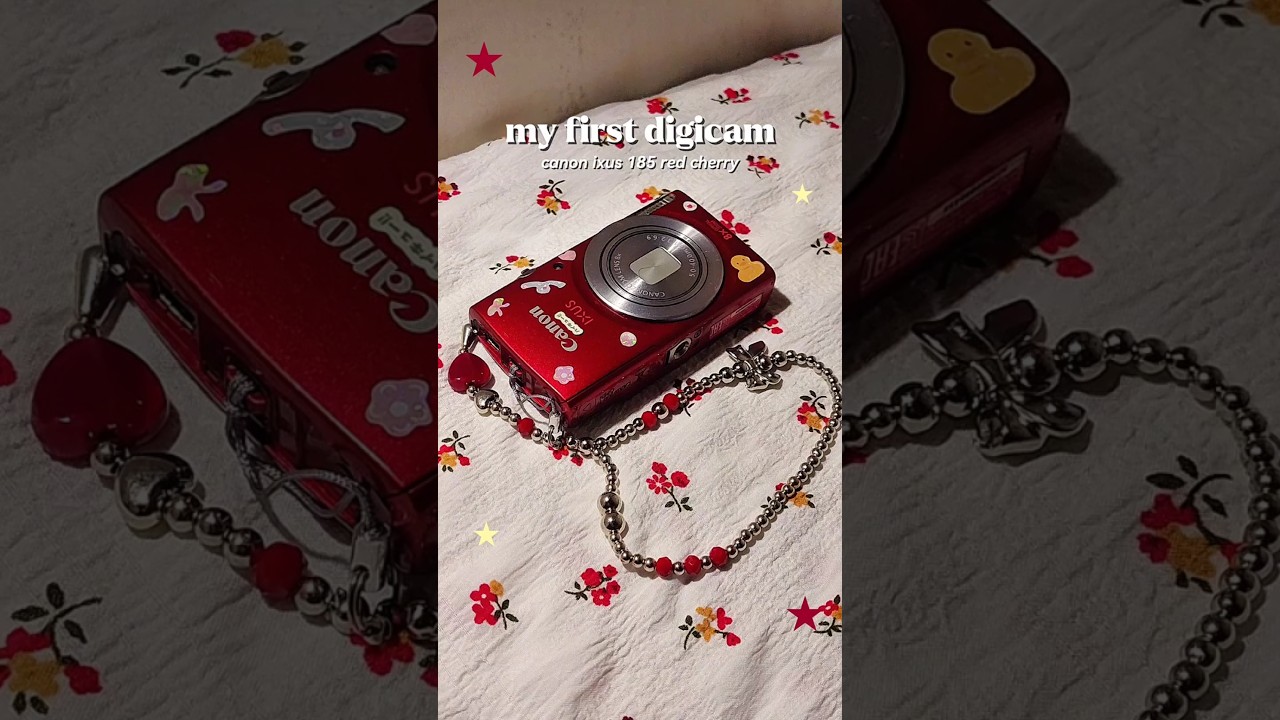 my first digicam ⛓️‍💥  "Canon Ixus 185" red cherry🍒 #aesthetic #analog #canon #minivlog