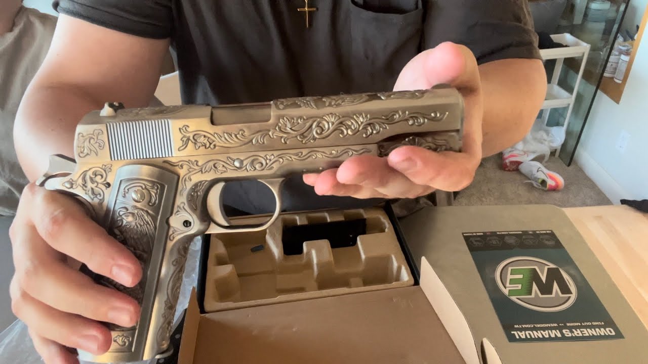Unboxing Airsoft WE TECH 1911 Floral México edition - YouTube