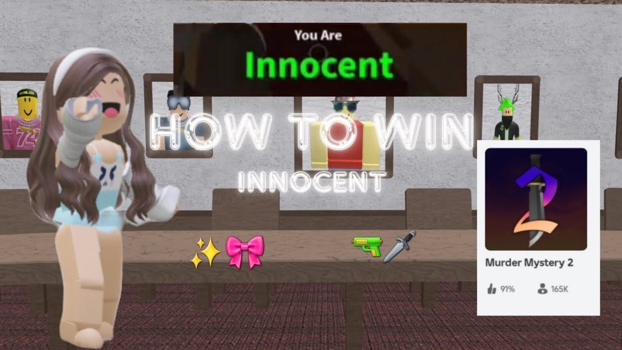 How to WIN *innocent* in MURDER MYSTERY 2! update ️🎀🔫🗡 - YouTube