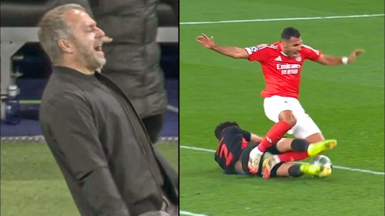 Hansi Flick's Reaction to Pau Cubarsi Red Card vs Benfica 🤬 | Vangelis ...