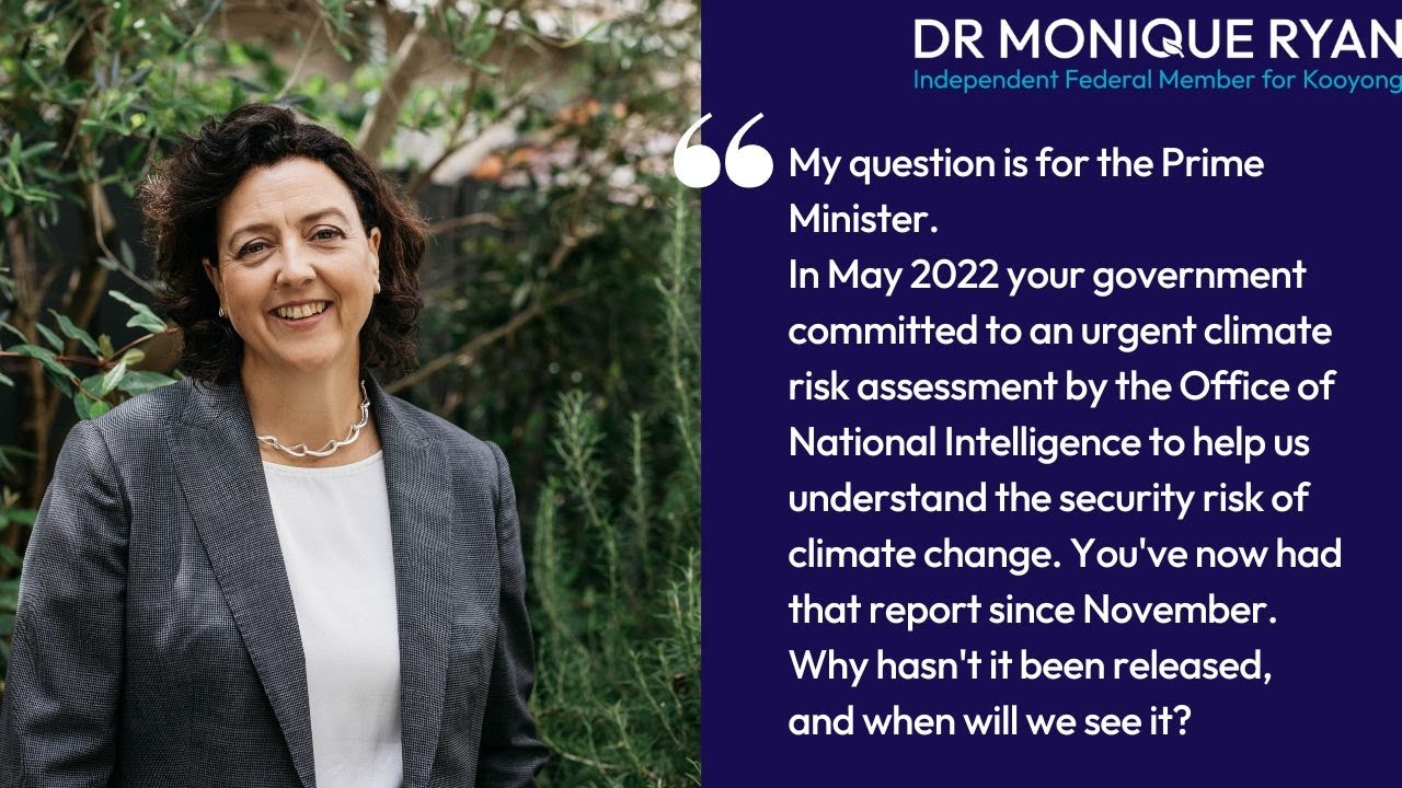 Monique Ryan MP, Question to the PM - YouTube