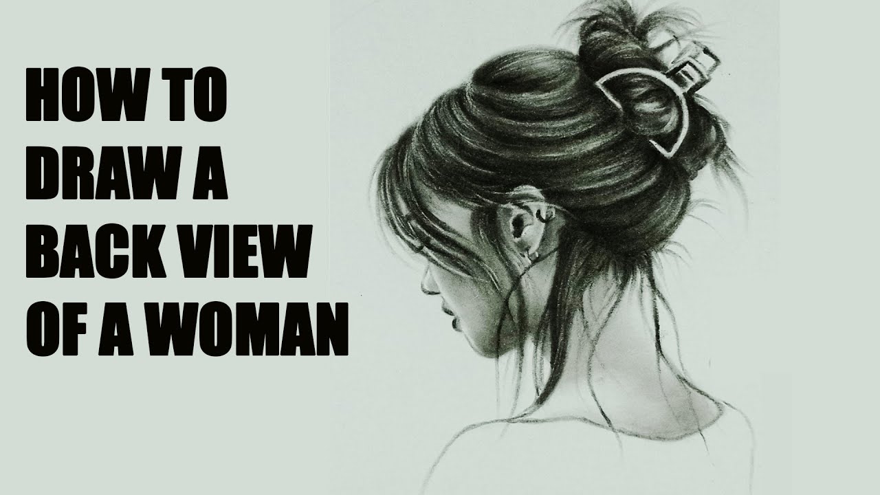 How to draw a woman's back head? - महिला का पिछला सिर खींचना - YouTube