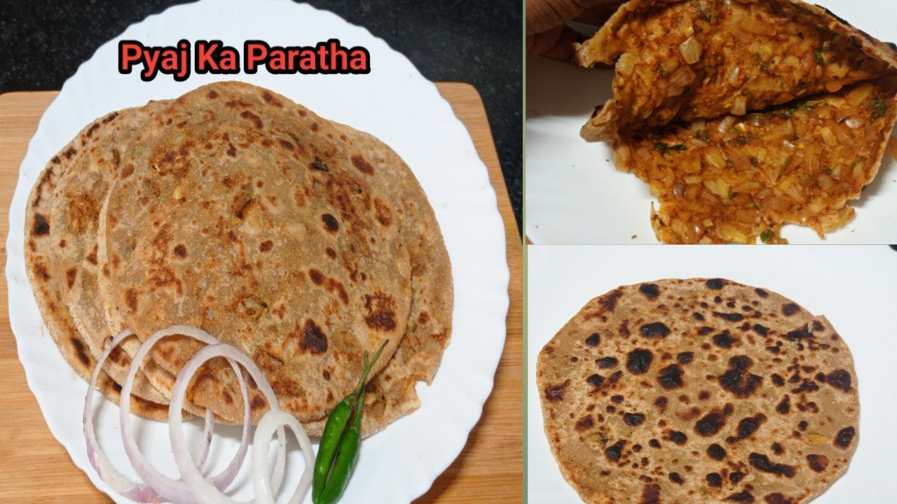 ढाबा जैसा क्रिस्पी प्याज का पराठा| Pyaj Paratha Recipe |Onion Paratha ...