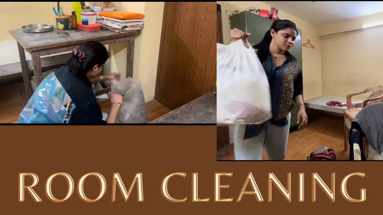 Room cleaning day|Hostel days - YouTube
