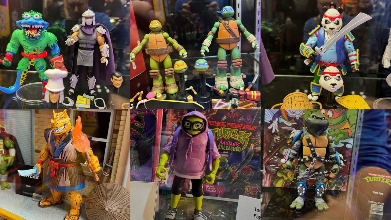 New Neca TMNT Teenage Mutant Ninja Turtles action figures on display ...