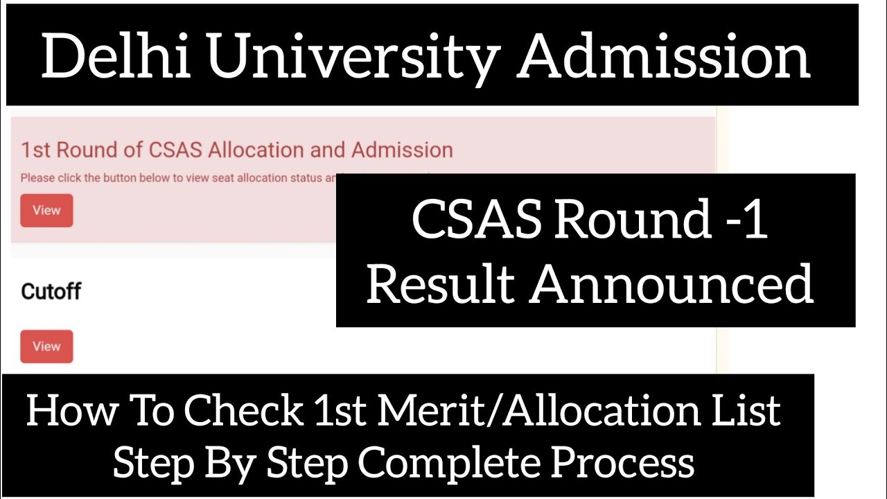 1st Round Allocation Results Are Finally Out| How To Check 1st ...