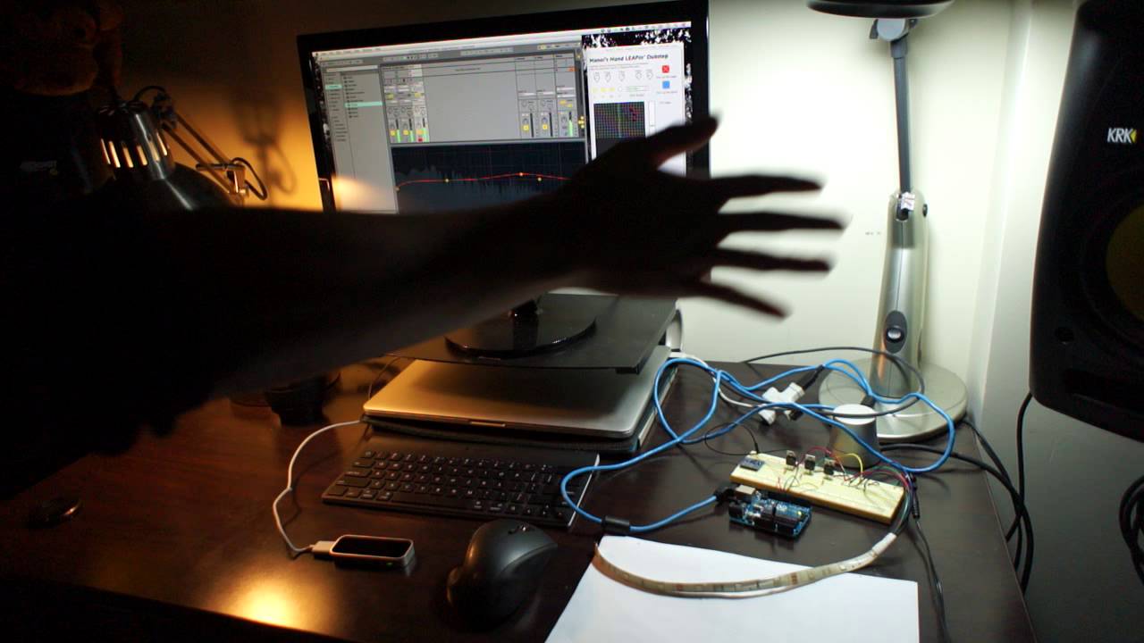 Leap Motion Dubstep With Arduino Controlled Rgb Leds Youtube