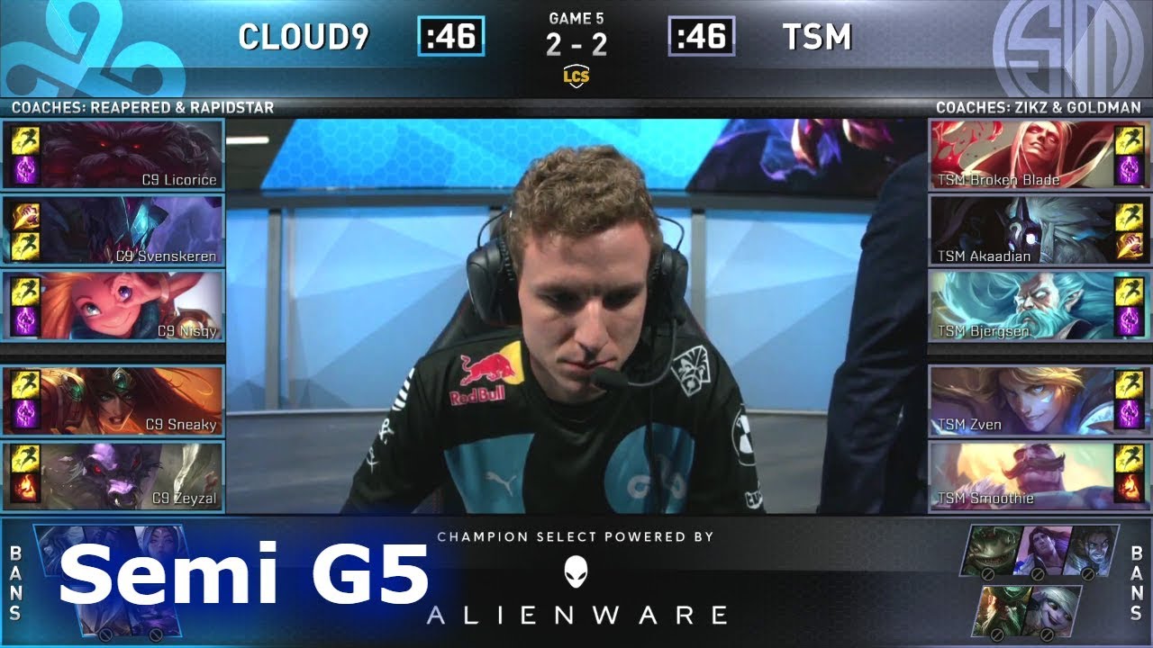 TSM vs C9 - Game 5 | Semi Finals S9 LCS Spring 2019 | Cloud 9 vs TSM G5 - YouTube