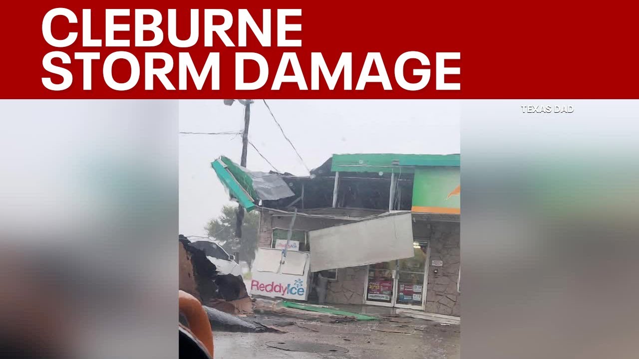 Storms damage Cleburne convenience store - YouTube