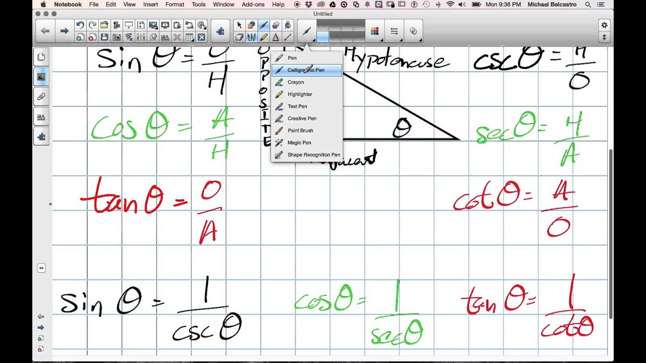Proving Quotient and Reciprocal Trig Identities Grade 11 University ...
