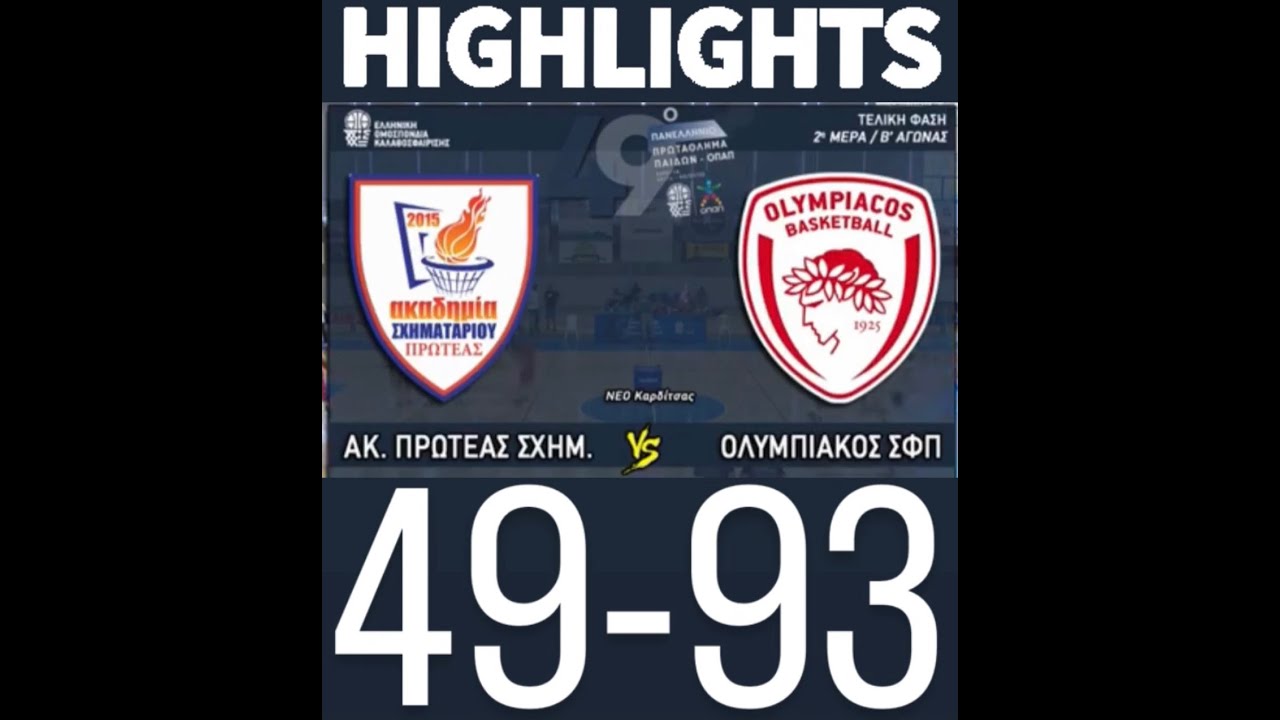 HIGHLIGHTS ΑΚ ΠΡΩΤΕΑΣ ΣΧΗΜ.-ΟΛΥΜΠΙΑΚΟΣ ΣΦΠ 49-93 49ο ΠΑΝΕΛΛΗΝΙΟ ...