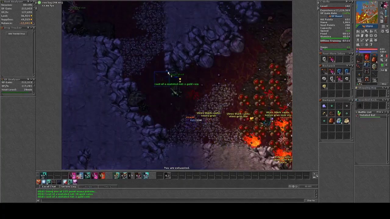 [Tibia] Where hunt MS/ED 35+ Full profit 300k/H - YouTube