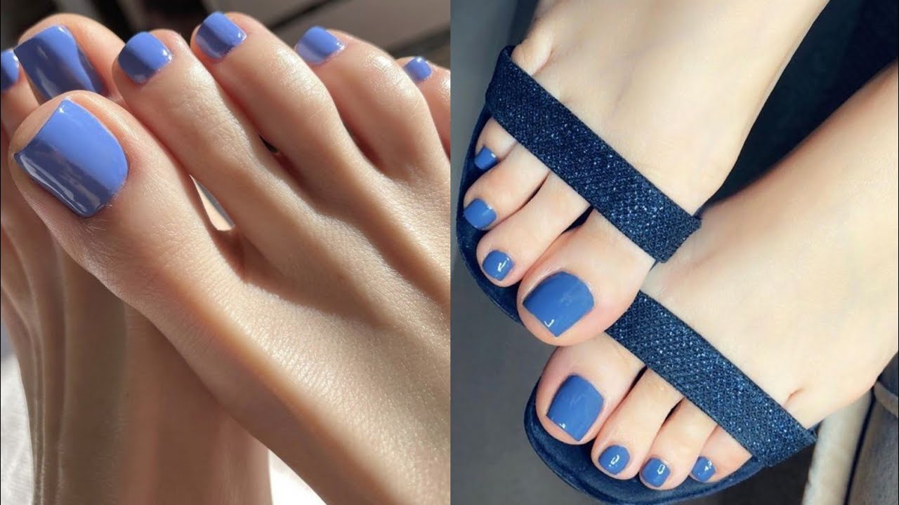 High class designs of shiny toe nails pedicure colors nail art ...