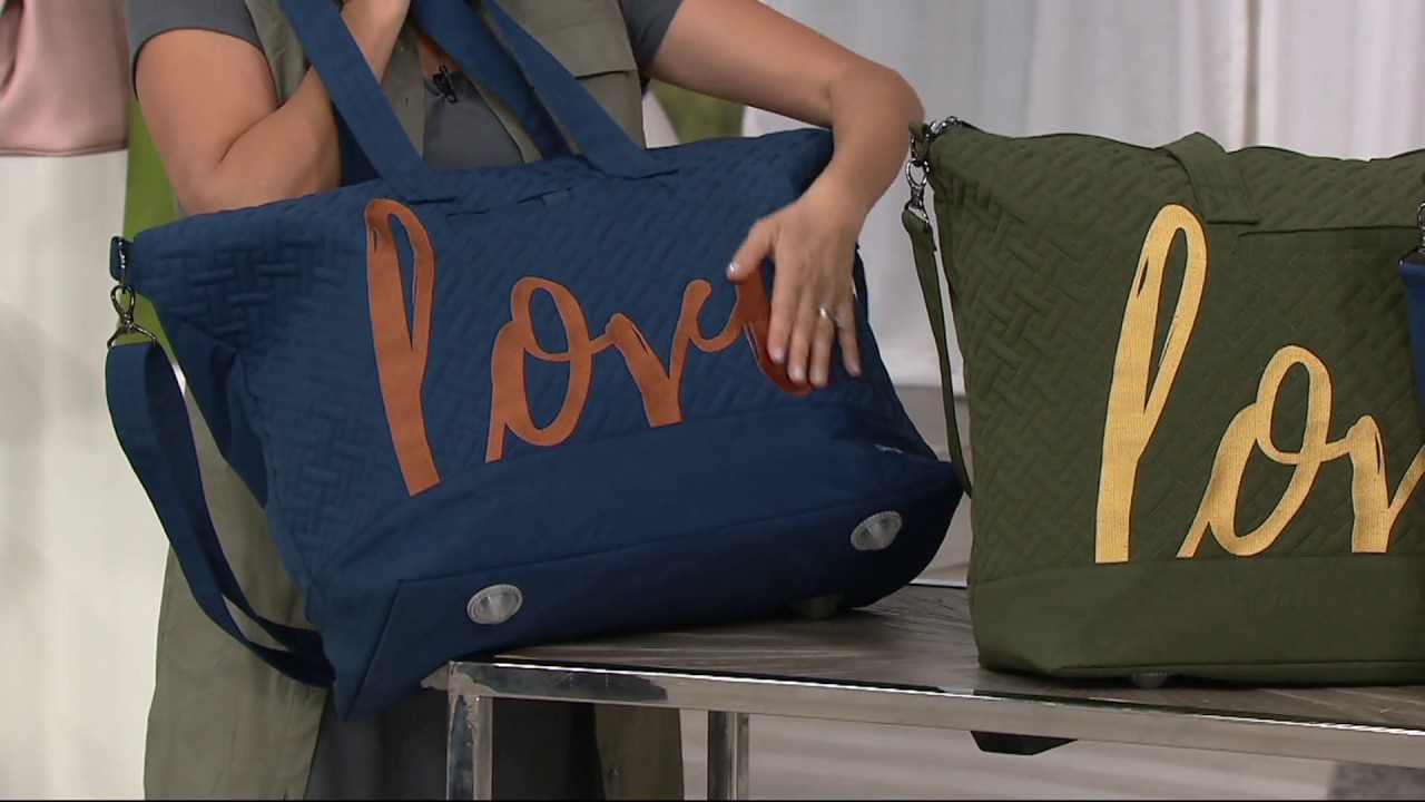 Lug Quilted Travel Tote with Embroidery - Aerial on QVC - YouTube