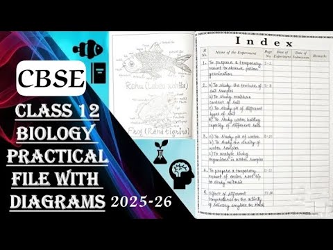 CBSE CLASS 12TH BIOLOGY PRACTICAL FILE SESSION 2025-26 - YouTube