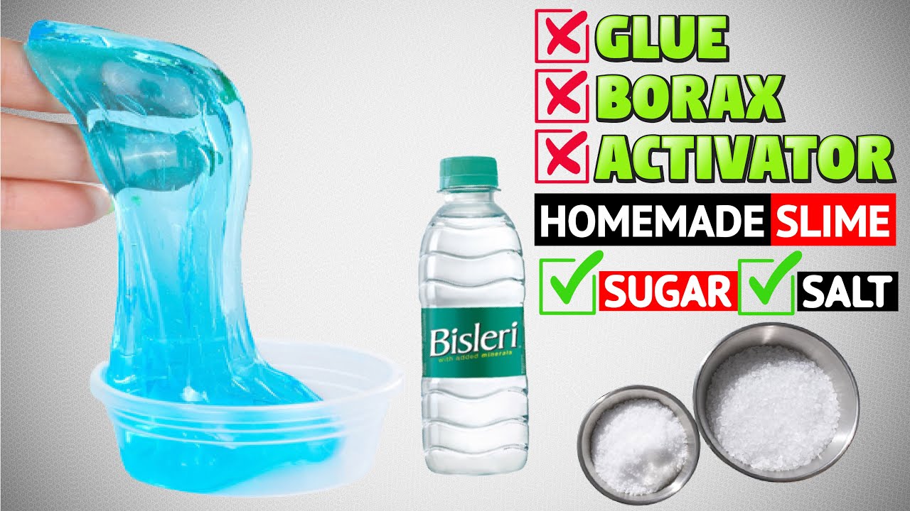 HOW TO MAKE A NO GLUE NO BORAX ONLY SUGAR SALT & WATER SLIME/SLIME ...
