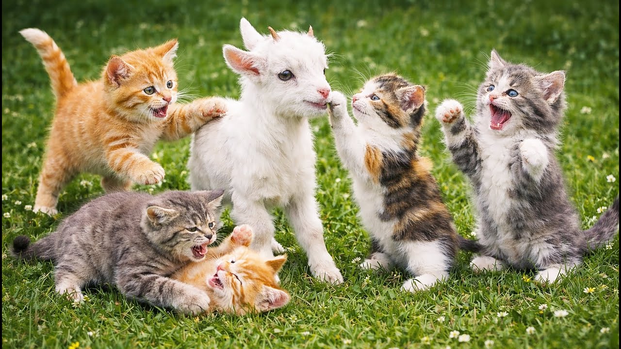 Cute Kittens Playing Together | Soft Meowing Sounds | Cute Cat Video ...