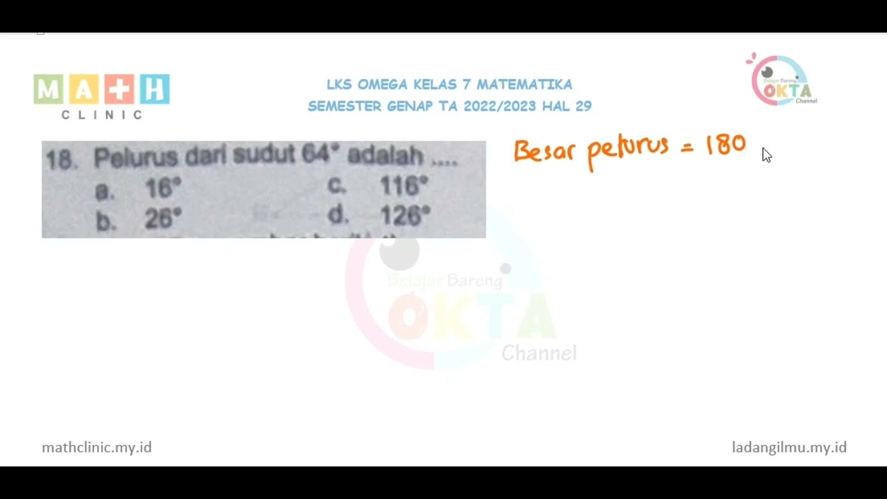 Penyiku dari sudut 77° adalah #bahassoalmatematika #bahassoal # ...