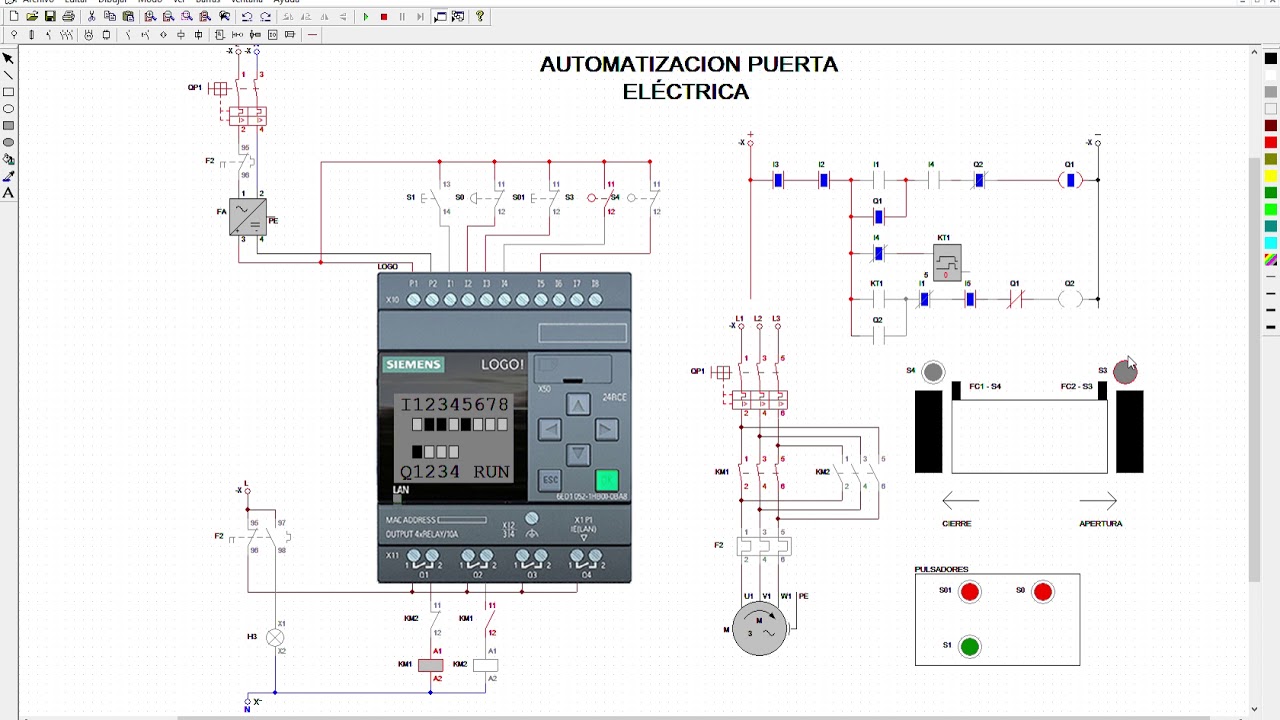 CADe SIMU AUTOMATIZACION PUERTA ELECTRICA - YouTube
