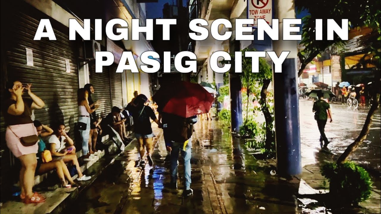 A wet night scene in Pasig City Philippines Tour - YouTube