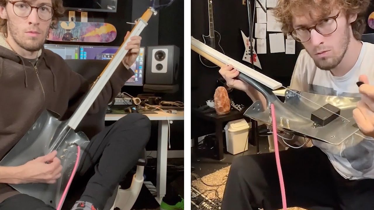 Guy Makes A Bass Guitar Out Of A Shovel - YouTube